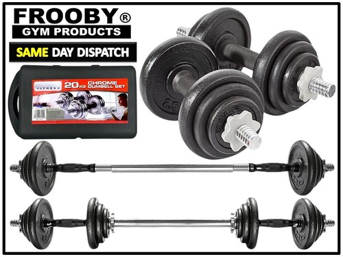 Cast Iron Adjustable Dumbbell Weight Barbell Set Fitness 20kg Carry ...