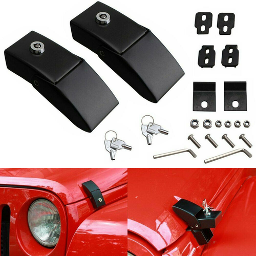 Locking Hood Catch Latch Buckle Pins Lock For 2007-2017 Jeep Wrangler ...