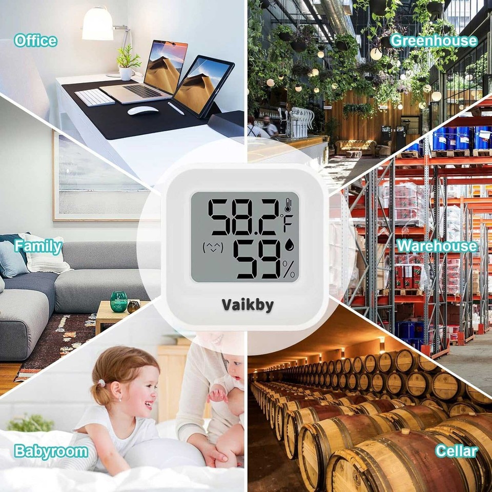 4 Pcs Digital Hygrometer Indoor Mini Thermometer Humidity Meter Room ...