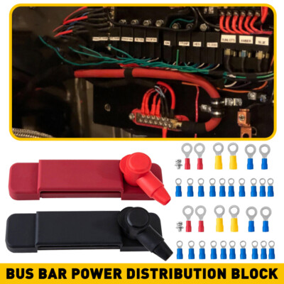 2Pc 12 Way Bus Bar Terminal Block 12V DC 180A Power Distribution Car ...