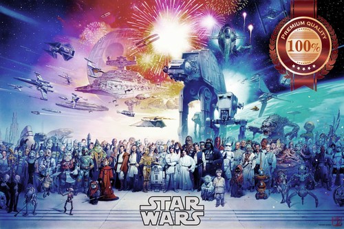 STAR WARS ANNIVERSARY CHARACTERS ORIGINAL MOVIE CINEMA PRINT PREMIUM ...