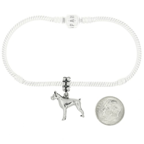 Sterling Silver 3D Boxer Dog Dangle Bead Charm | eBay
