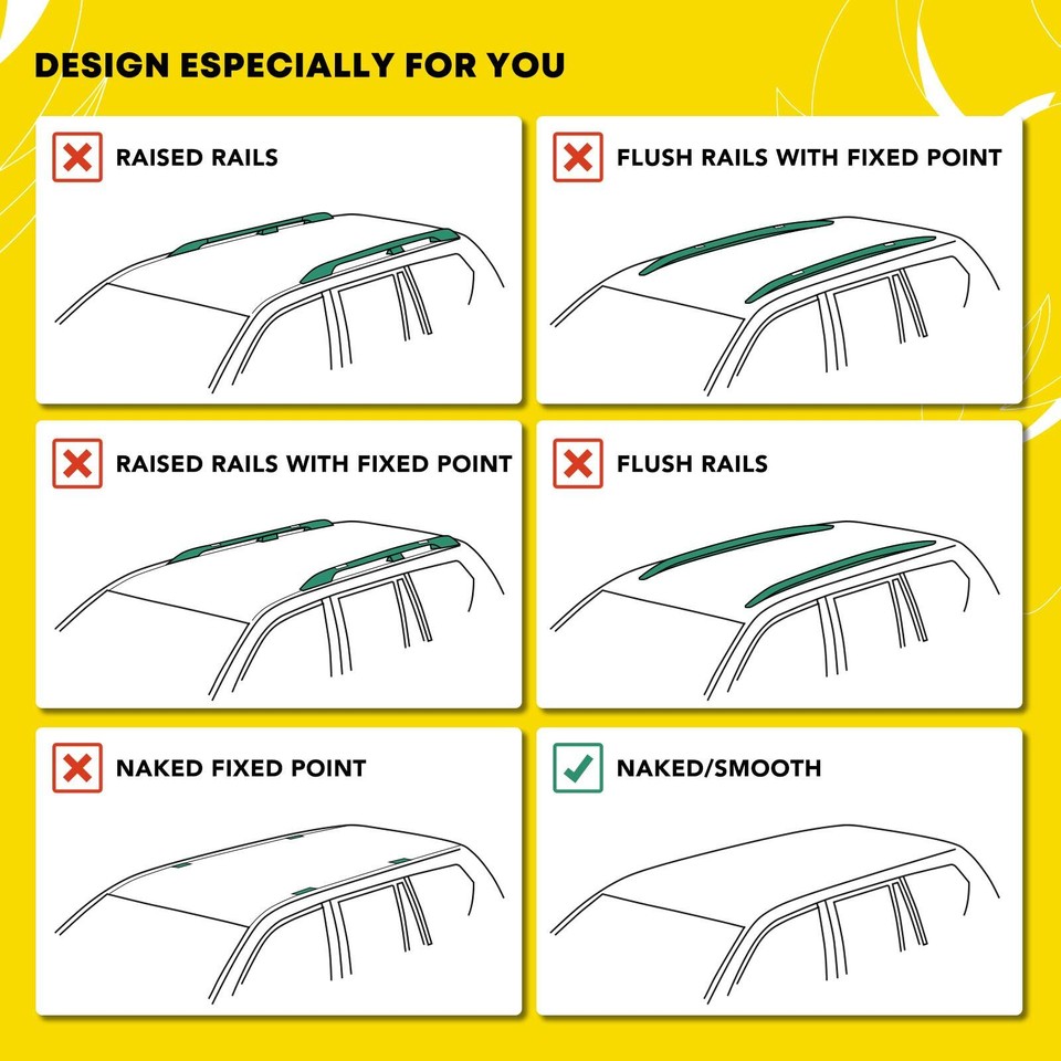 2x Silver Aluminum Alloy Roof Rack Rails Cross Bars for Toyota Corolla ...