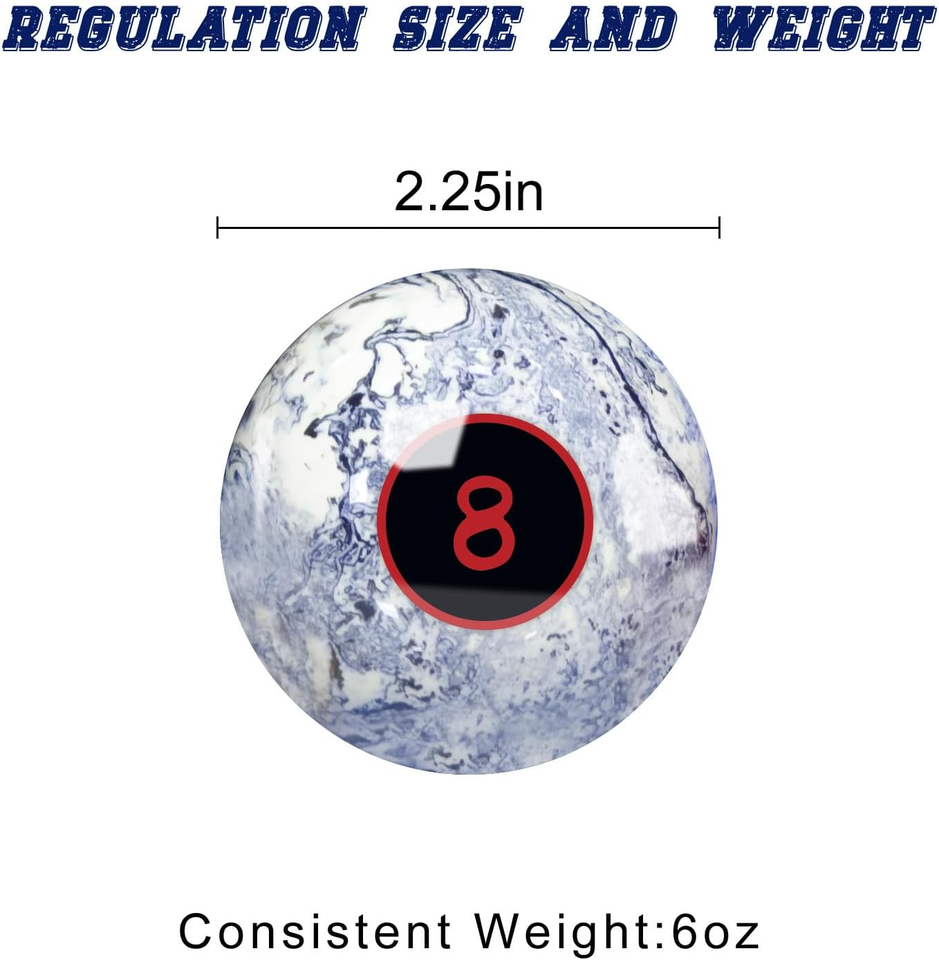 Marble Swirl Style Pool Balls Set Professional 2 1/4-Inch Billiard ...