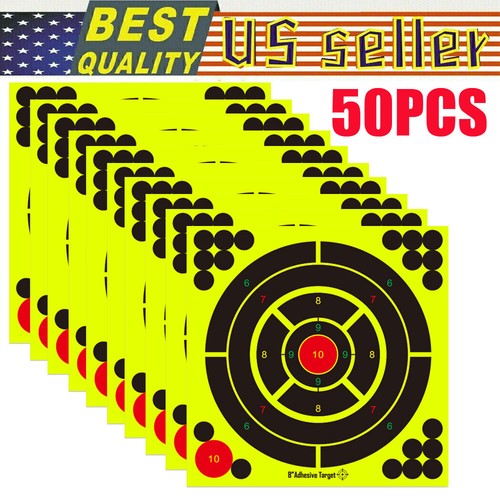 50 Pack 8" Shooting Targets Splatter Gun Rifle Paper Target Practice ...