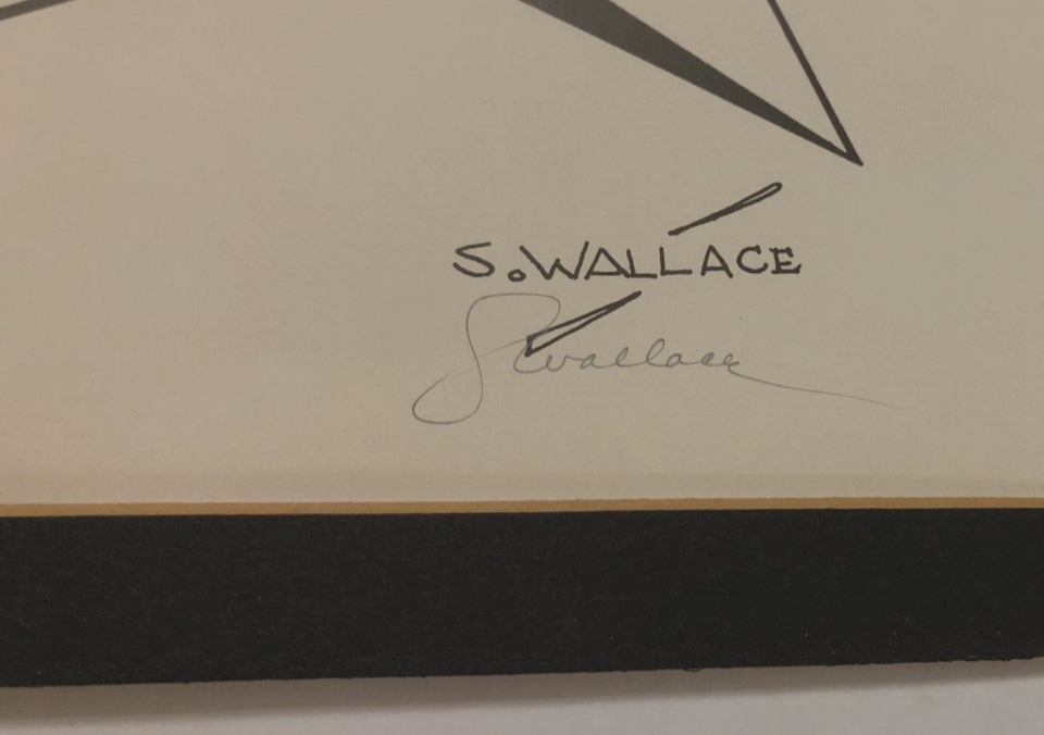 S. Wallace 24/125 Signed Numbered Geometric Black Abstract Triangle Art ...