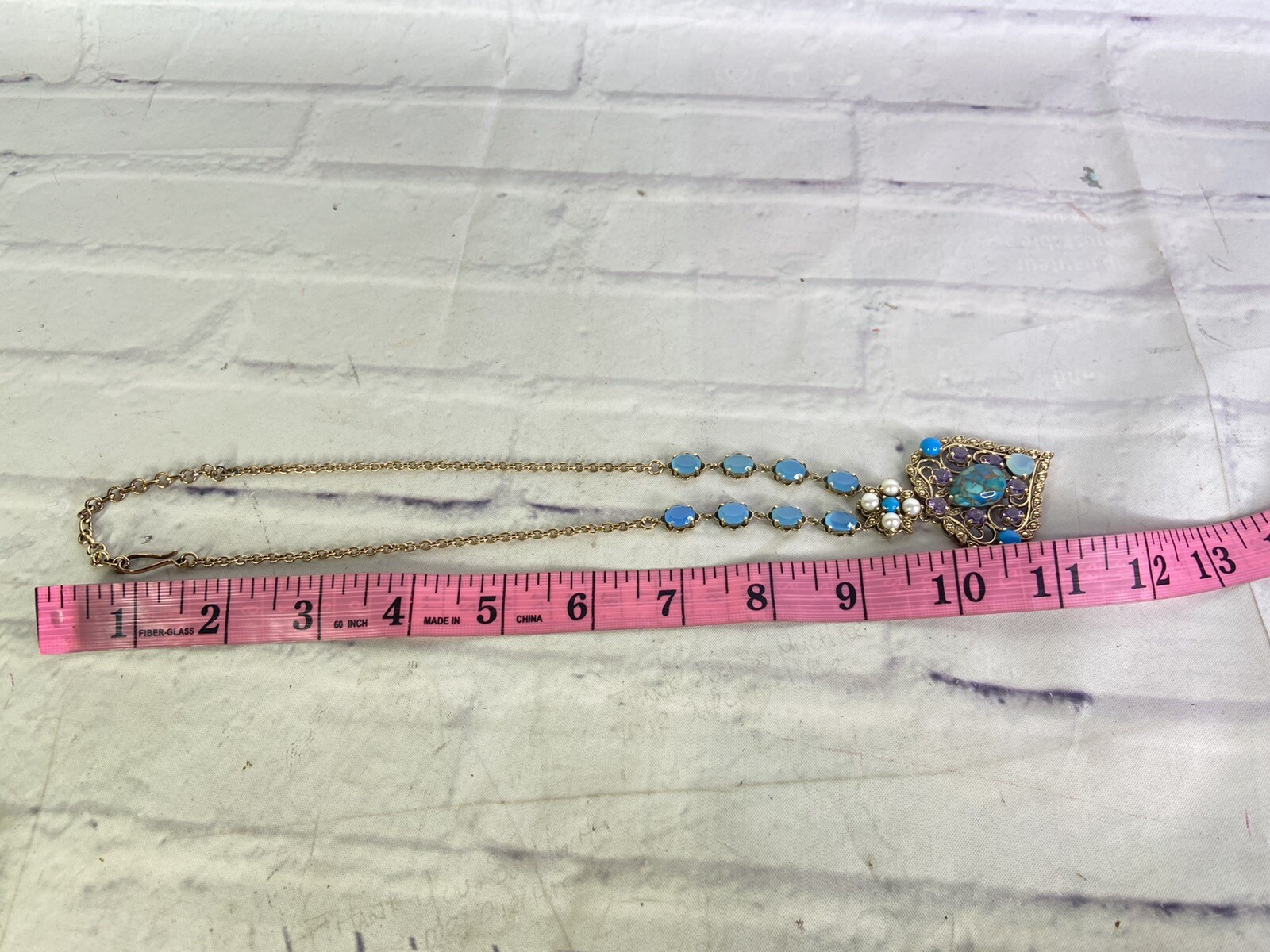 VTG NB Nicky Butler India Gold Tone Turquoise Amethyst Heart Necklace ...