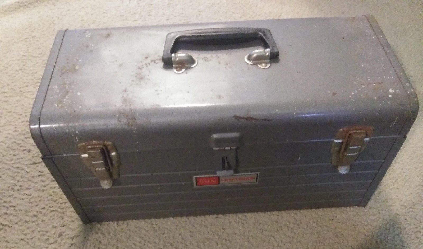 Vintage Sears Craftsman 18" Steel Metal Tool Box With Red Tray | eBay