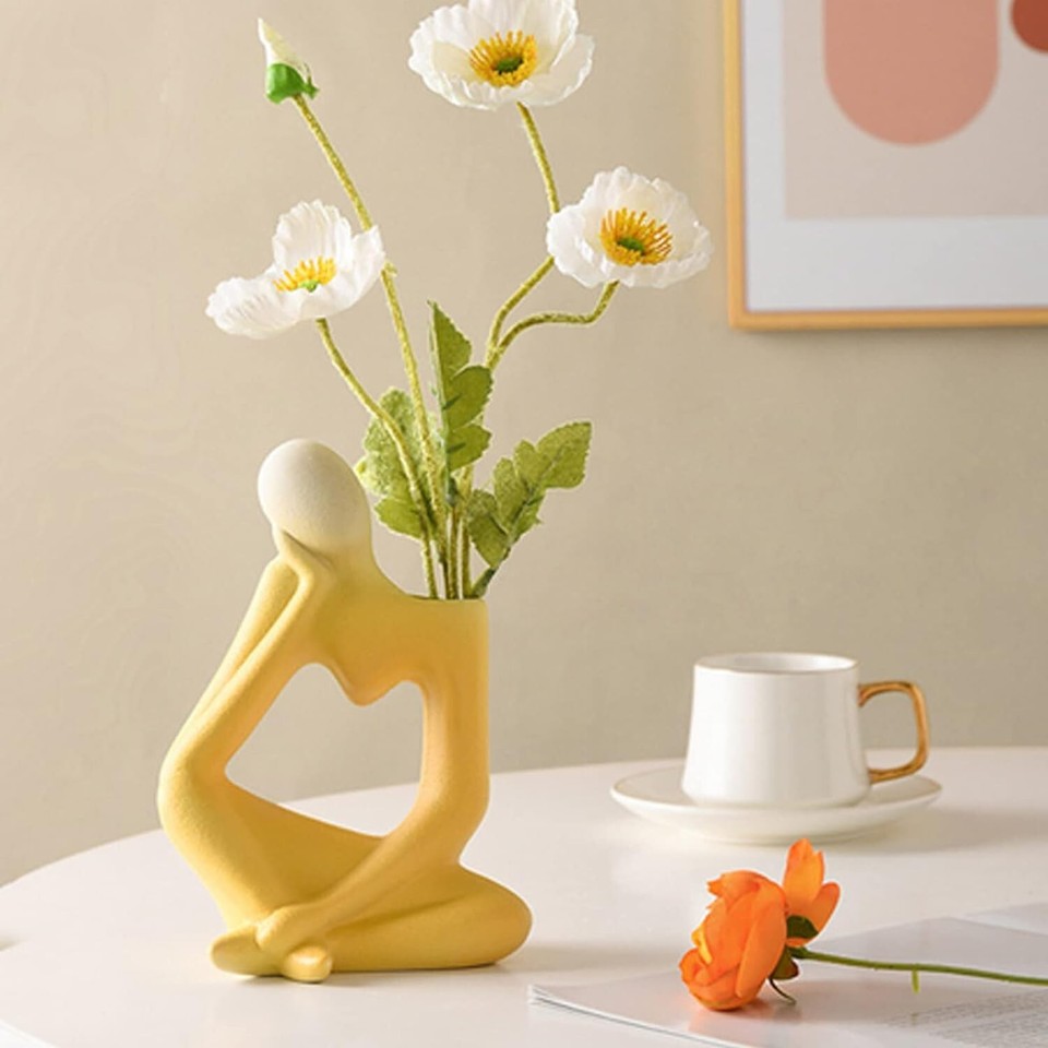 Ceramic Vase Small Plant Pot Table Decoration Desk Home for Decor Gift ...