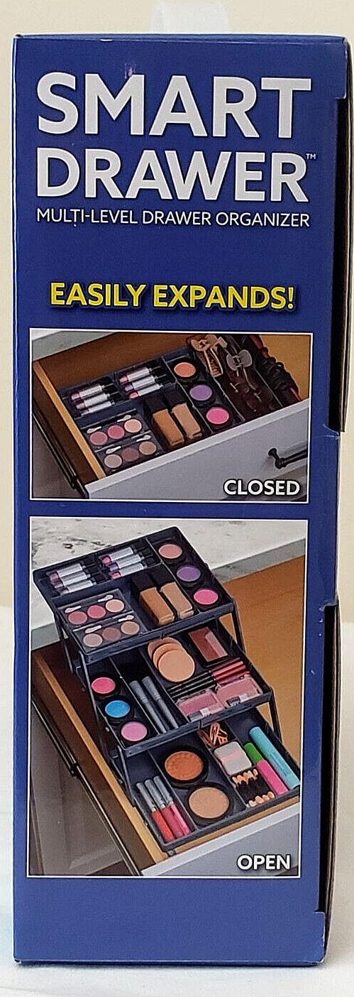 SMART DRAWER Multi-Level Drawer Organizer - GRAY - 2.65" H x 9.8" W x 8 ...