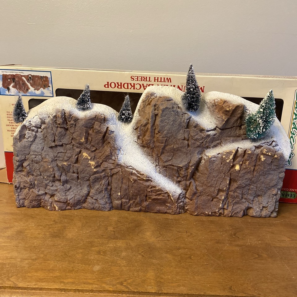 lemax christmas village mountain Backdrop With Trees 81011 | eBay