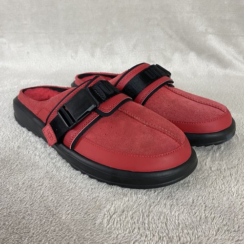 UGG Kick It Men Slide Slipper Shoes Size 9 Red Black Suede Sheepskin ...