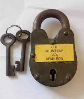 Padlock 4'' Inch Old Melbourne Gaol Death Row Lock / Blacksmith ...