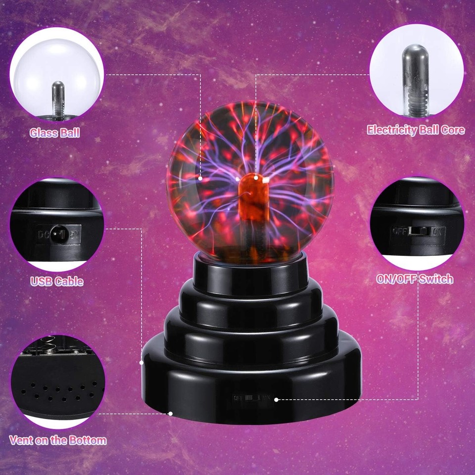 Plasma Ball/Light/Lamp, 3 Inch - Static Electricity Globe Electric ...