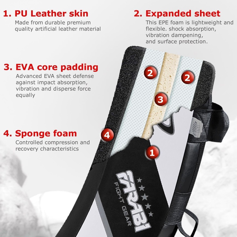 Ambidextrous Rectangular MMA Kick Pad - Lightweight Faux Leather ...