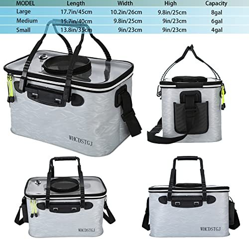 Transparent Lid Fishing Bucket, Portable Foldable Fishing Bucket, Live ...