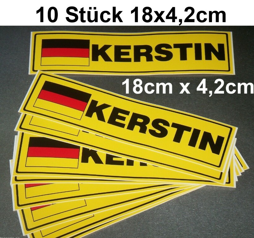 10x Sticker Name Kerstin Aufkleber Auto Deutschland Namensschild | eBay