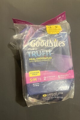 S/M GOODNITES TruFit Underwear & Inserts Nighttime Protection Girl ...