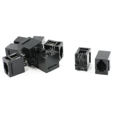10Pcs RJ9 RJ10 RJ22 4P4C Handset Flat Wire Sockets Vert Jacks ...