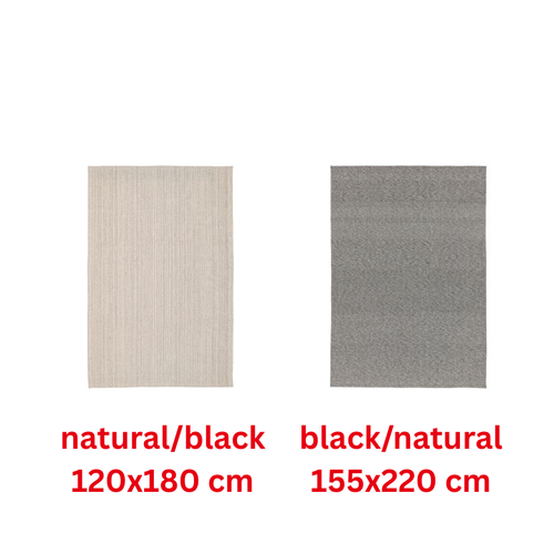 IKEA TIPHEDE Flatwoven Rug Cotton Washable – Natural/Black – 2 Sizes ...