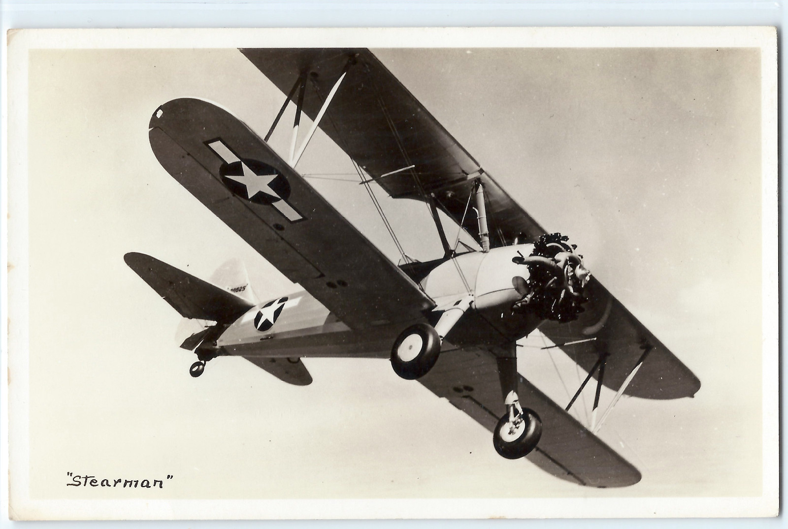 Stearman Aircraft, U.S. military, airplane photo postcard RPPC, c. 1935 ...