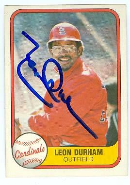 Leon Durham autographed baseball card (St Louis Cardinals) 1981 Fleer ...
