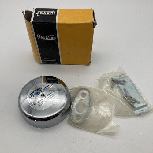 VTG Hall Mack Chrome HIDE-A-LINE RETRACTABLE CLOTHES LINE NOS HM-1616 ...