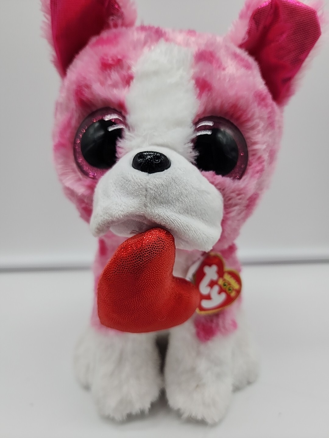 Ty Valentine's Day Beanie Boos Collection 10in Romeo the Pink Dog Plush ...