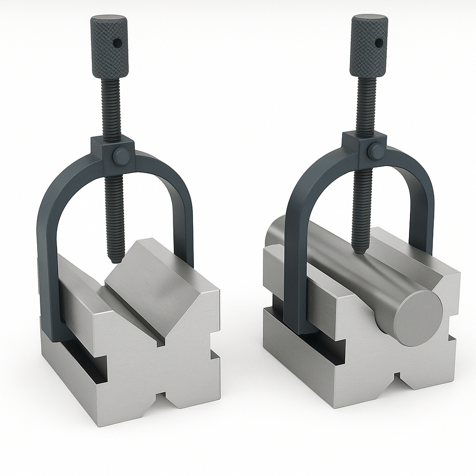 All Steel Vee Block and Clamp Sets 1-1/4" Square by 1-5/8" long ...