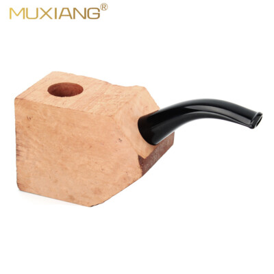 Pre Drilled Briar Wood Block Semi-Finished Bent Tobacco Pipe Beginner ...