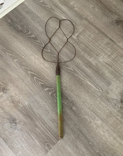 VTG Bat Wing Rug Beater Antique Farm Primitive Metal Wood Handle ...