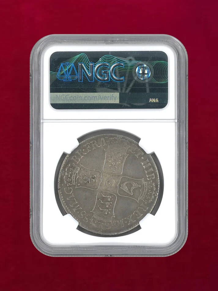 UK Crown Silver Coin ENGLAND TERTIO 1691 NGC VF DETAILS REV SPOT ...