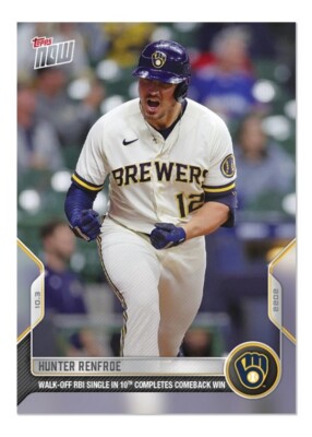 2022 Topps Now #1009 Hunter Renfroe Walk-off RBI Single in the 10th ...