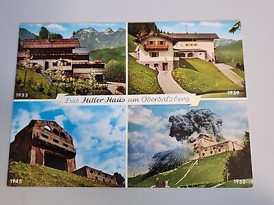 German Postcard Adolf Hitler House Obersalzberg 1933, 1939, 1945, 1952 ...