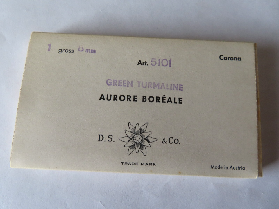 Factory Box 144 Swarovski Crystal tablet beads 8mm Green Turmaline AB ...