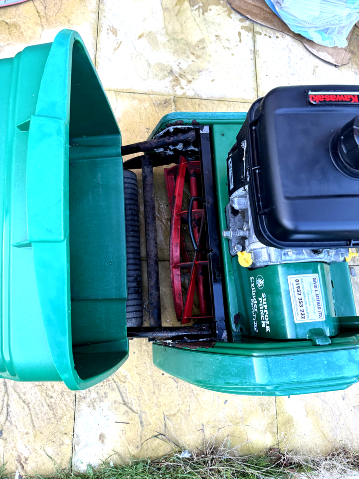 Suffolk Punch 14sk Cylinder Petrol Lawnmower. Kawasaki Engine. Atco ...