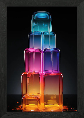 Ice tubes rainbow colors Framed Wall Art Poster Canvas Print Picture | eBay