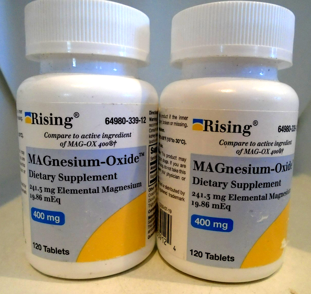 Rising Pharmaceuticals Magnesium Oxide 400mg 120ct Tablets 2-PACK | eBay