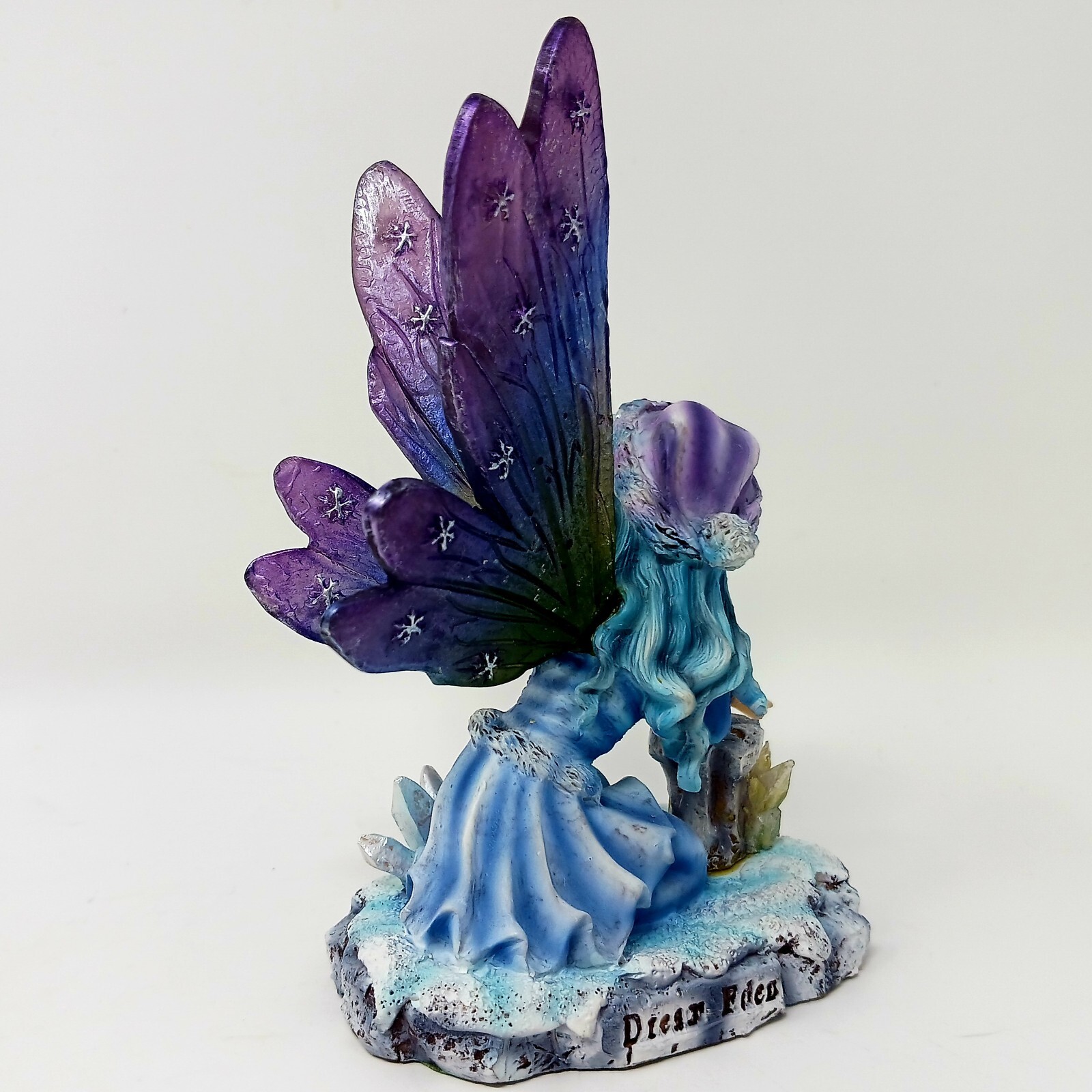 Dream Eden Winter Ice Fairy Princess Kneeling Snow Icicles Figurine ...