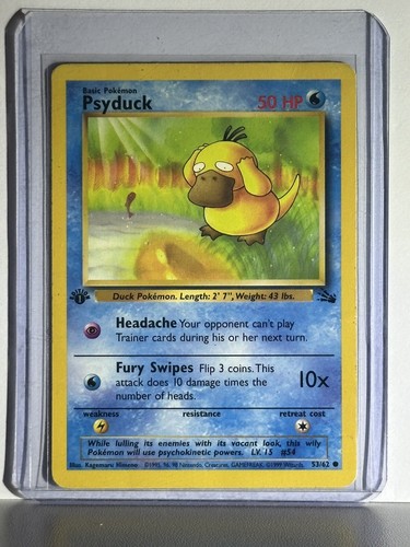 Pokemon TCG Fossil Set - Psyduck 1st Edition 53/62 WOTC DMG | eBay