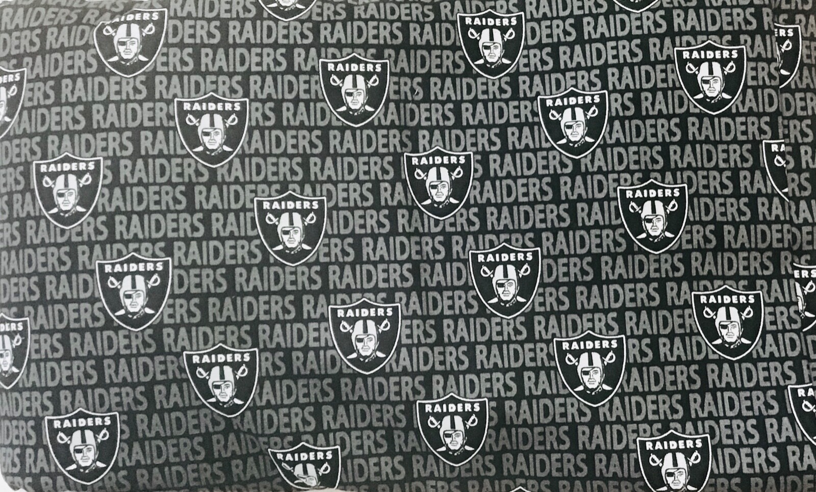 RAIDERS Fabric! FAST Shipping! 1 YD FREE Elastic Only $15! Luxurious ...