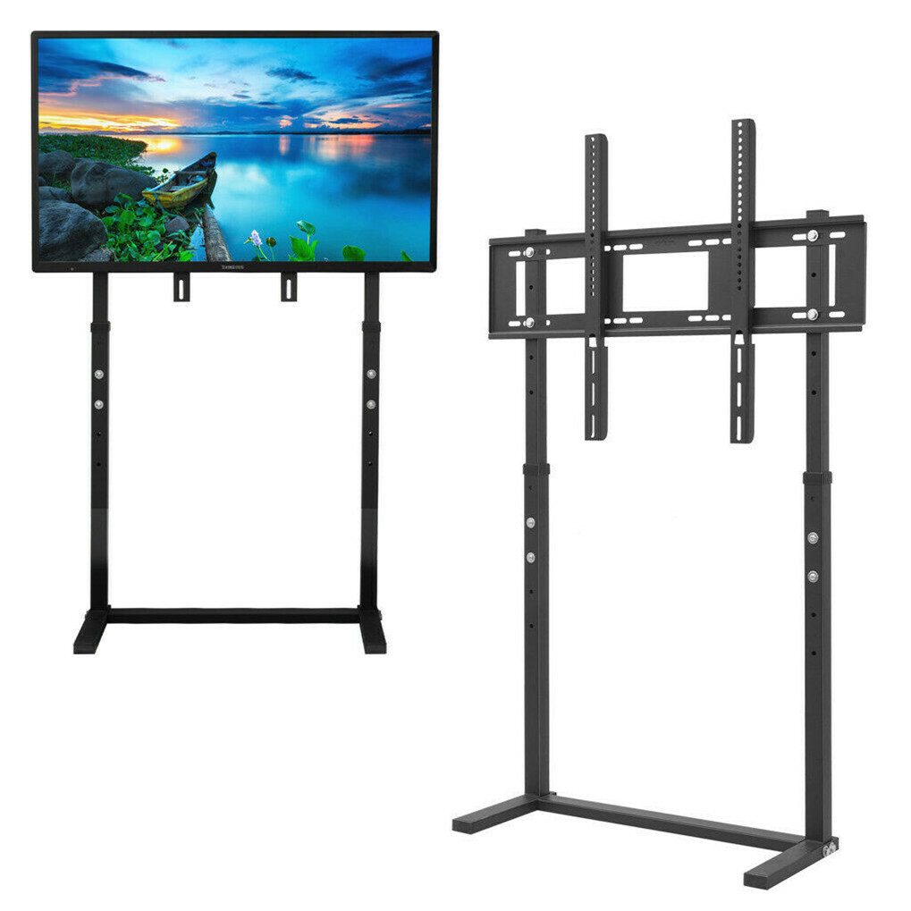 Double Pole Adjustable TV Cart Floor Stand Mount for 32 42 50 60 65 80 ...