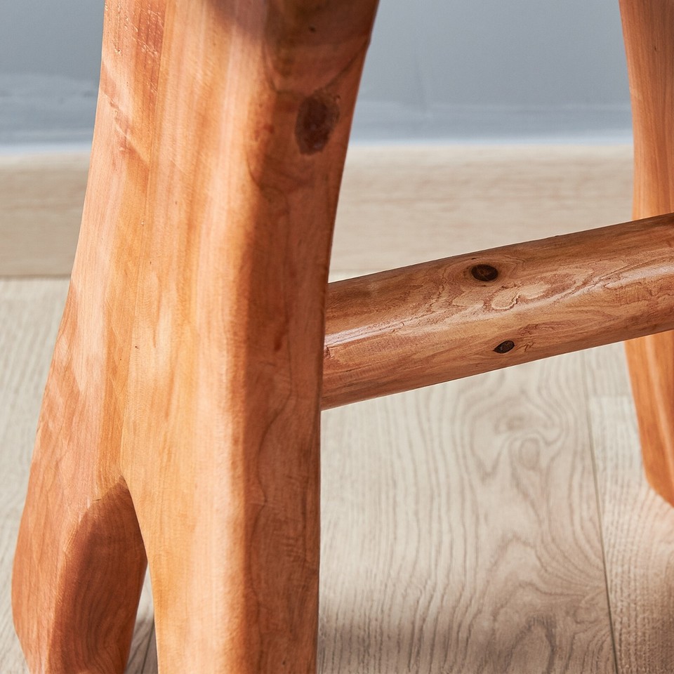 Rustic Natural Edge Cedar Wood Bench Stool End Side Table Unique Accent ...