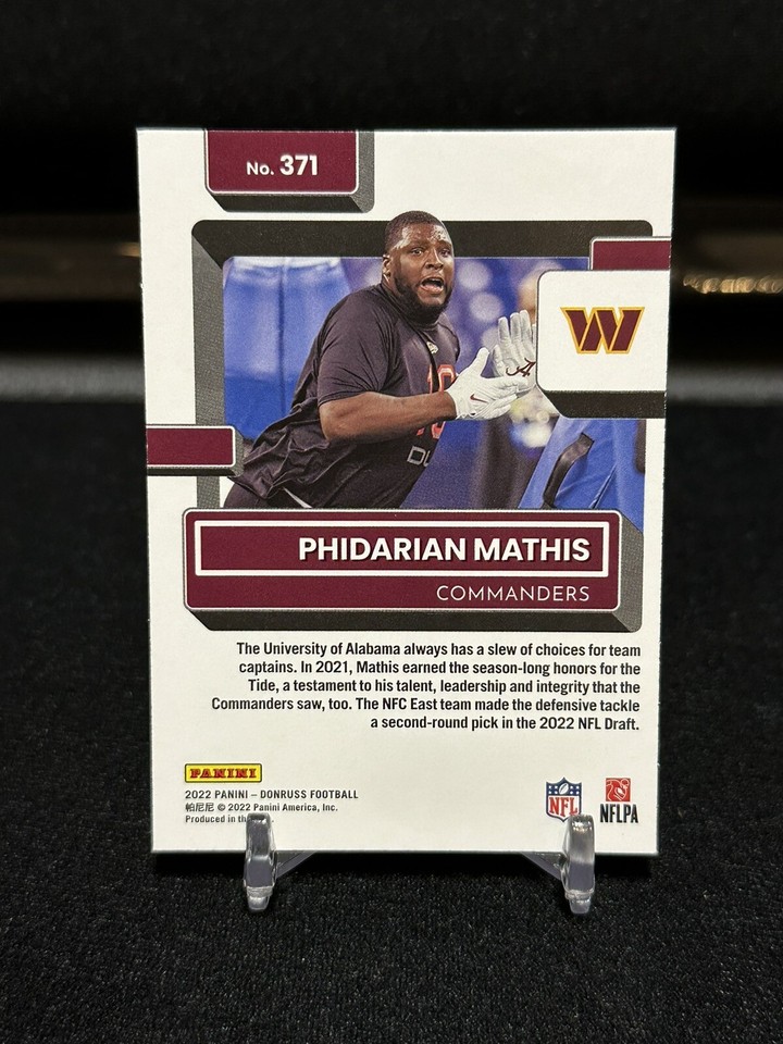 2022 Panini Donruss - Rated Rookie #371 Phidarian Mathis (RC) Press ...