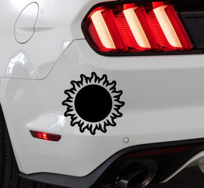 Total Solar Eclipse Indoor Outdoor Matte Black Vinyl Decal 5.6"x5.6" | eBay