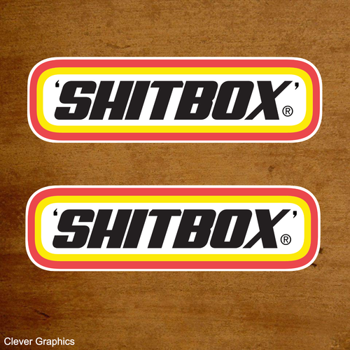 Funny SHITBOX Ratlook Euro Style Retro Laminated Vinyl Car Sticker ...