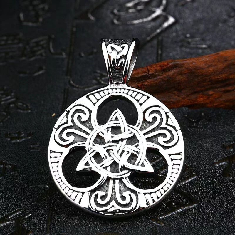 Mens Celtic Viking Valknut/ Triquetra/ Cross Pendant Necklace ...