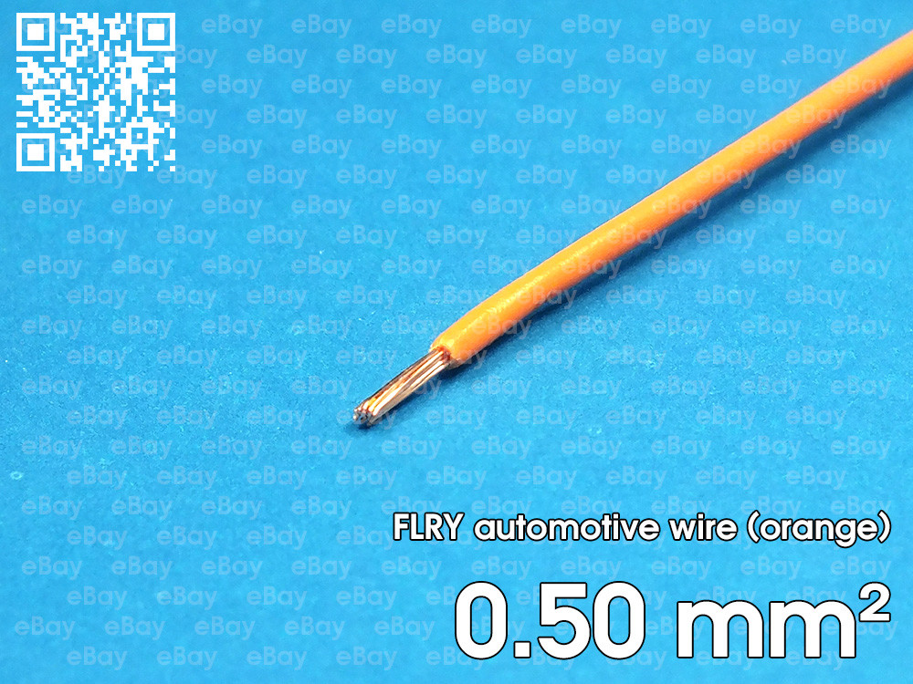 Automotive wire FLRY 0.5mm², orange color, 1 meter length | eBay