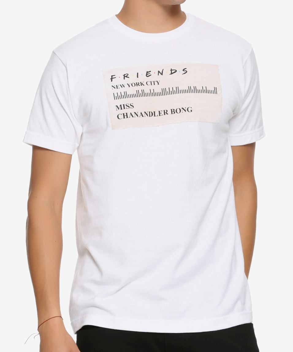 Friends TV Show TV GUIDE ADDRESS LABEL MISS CHANANDLER BONG T-Shirt NEW ...