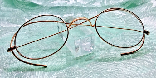 Antique 14K Yellow Gold Wire Rim Frame Eye Glasses, Spectacles + Oval ...